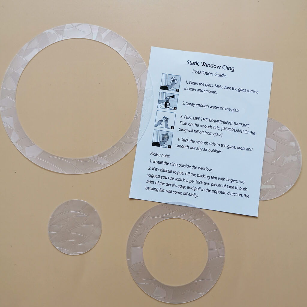 EACILLES Circle and Ring Static Window Cling - EACILLES